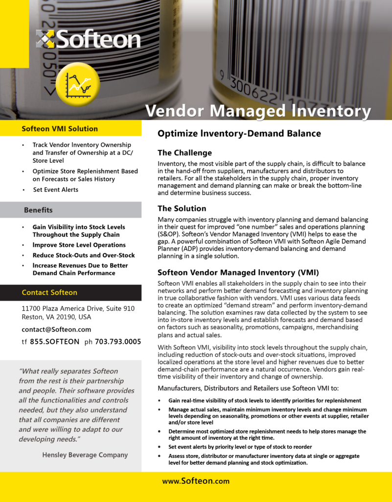 Softeon Vendor Managed Inventory (VMI) | Softeon